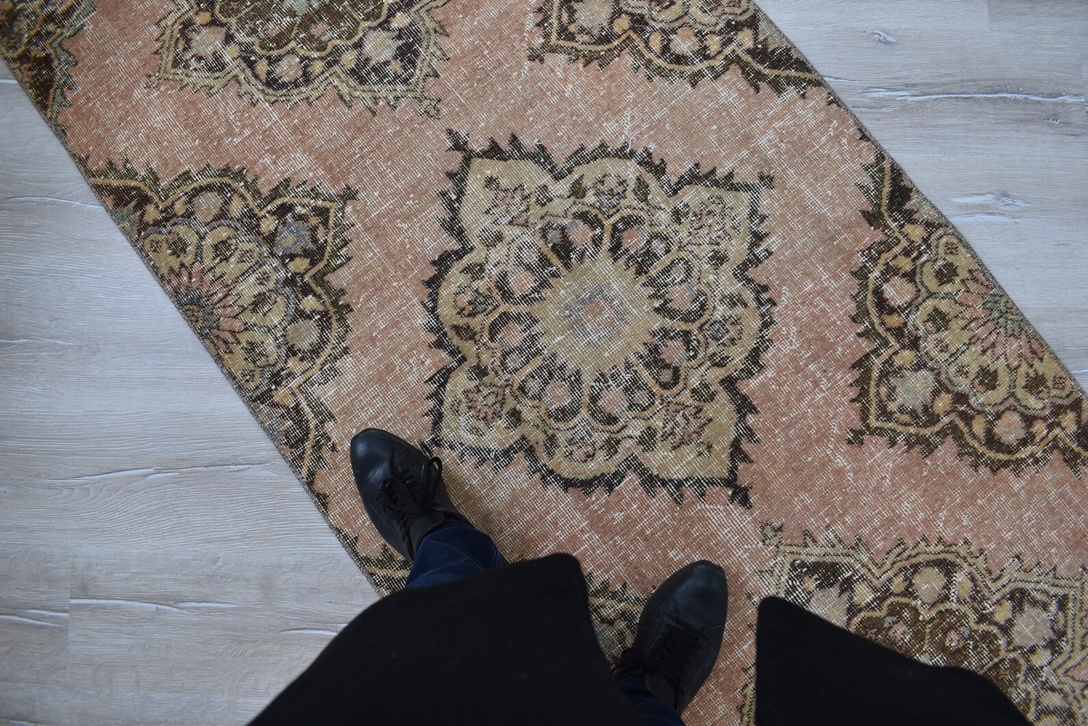 Slim Runner Rug Vintage Rug Mute Pink Rug Narrow Rug - Etsy