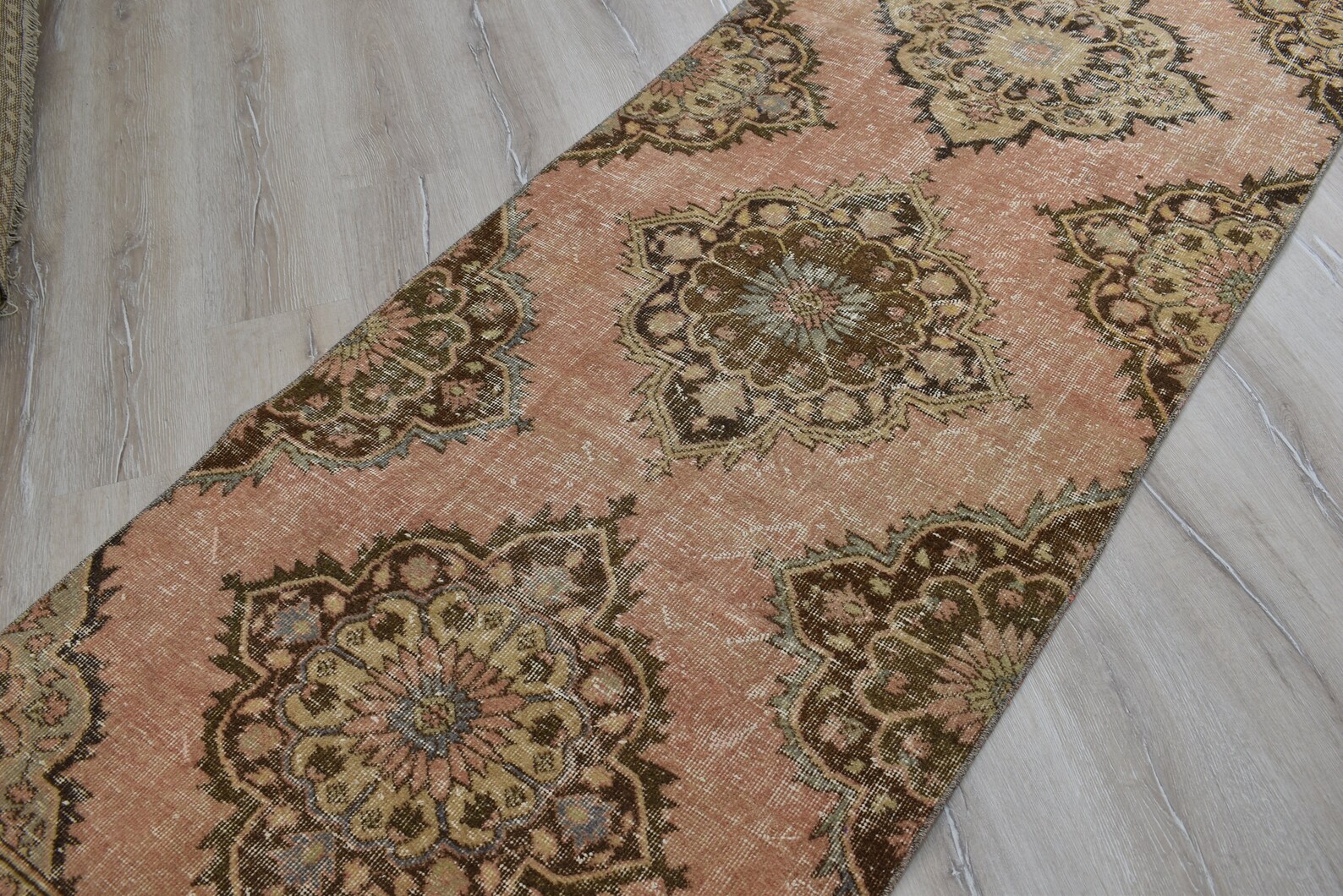 Slim Runner Rug Vintage Rug Mute Pink Rug Narrow Rug - Etsy