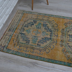 Slim runner Rug Vintage Rug Narrow Rug Oushak Runner Rug | Etsy