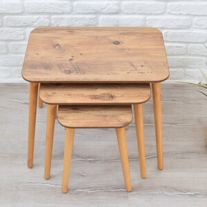 Wooden Set of 3 Nesting Coffee Table / Side Table for Living Room ...