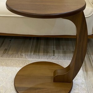 Round Wooden Coffee Table / Modern / Rustic Coffee Table / C Shaped ...