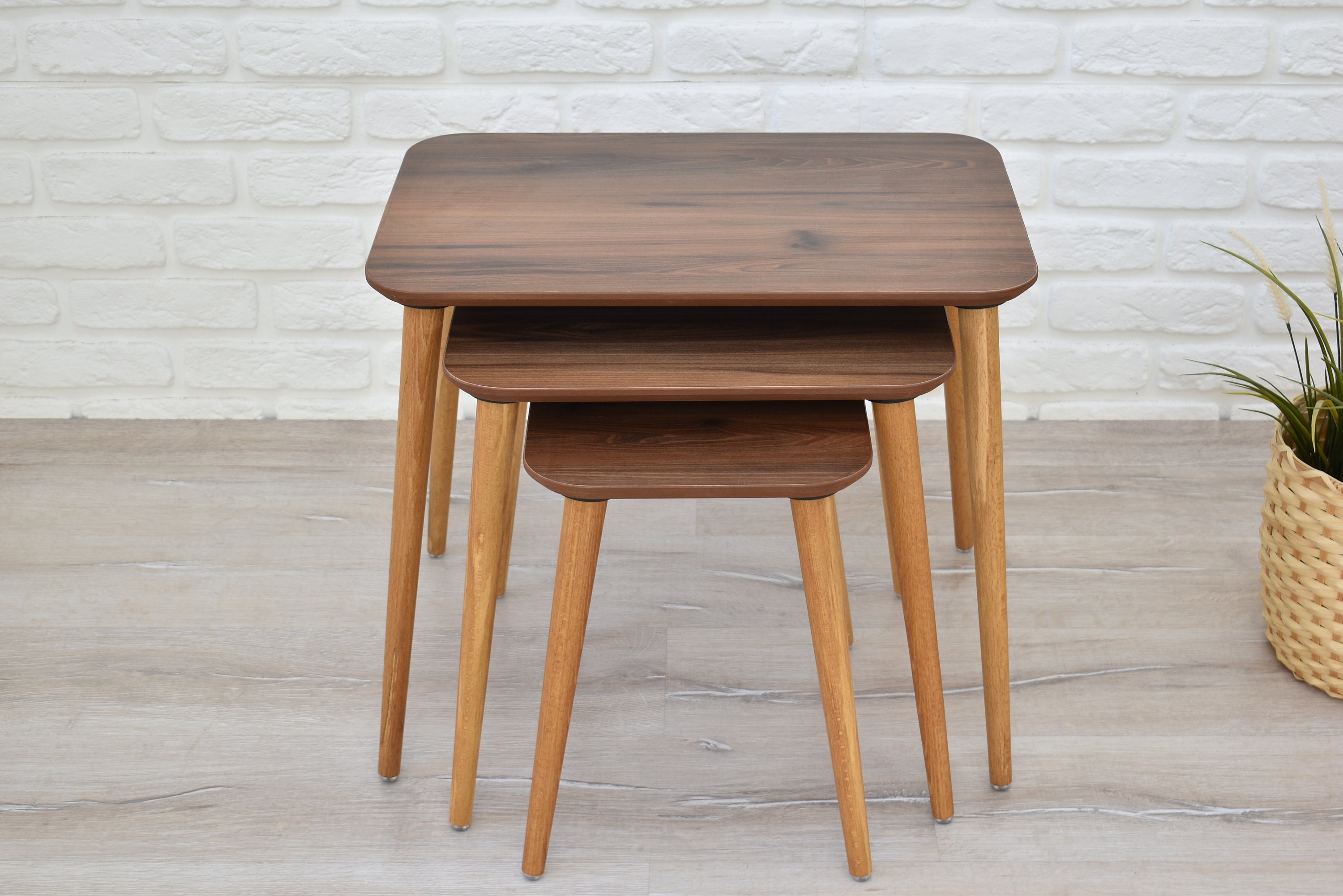 Mid Century Modern Coffee Table Wooden Table Nesting Coffee - Etsy