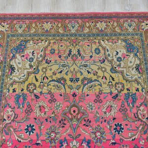 Pink Vintage Rug, FREE SHIPPING, Handmade Rug, 4'3 X 8'7 , Bohemian Rug ...