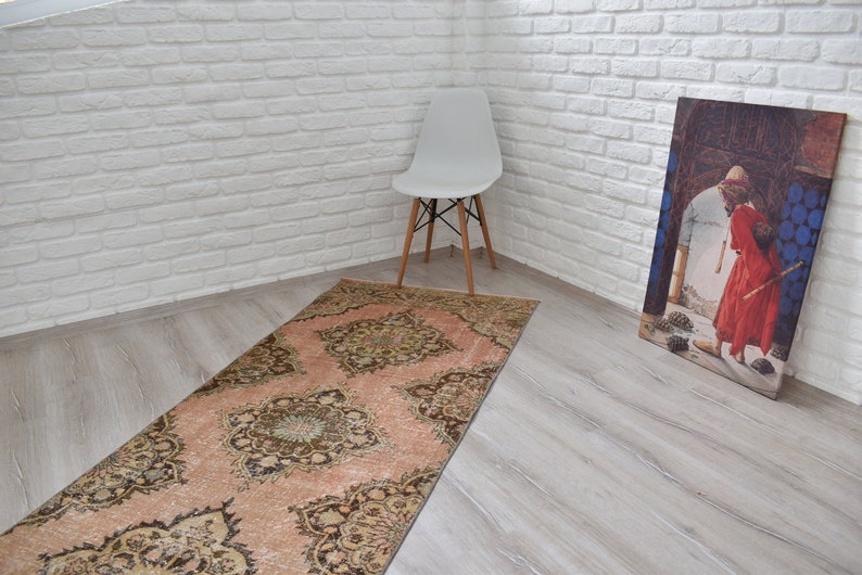 Slim Runner Rug Vintage Rug Mute Pink Rug Narrow Rug - Etsy