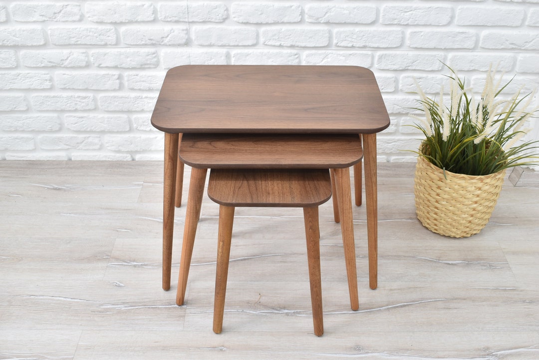 Rustic Nesting Coffee Tables / Rectangular Coffee Table Set X3 / Coffee ...