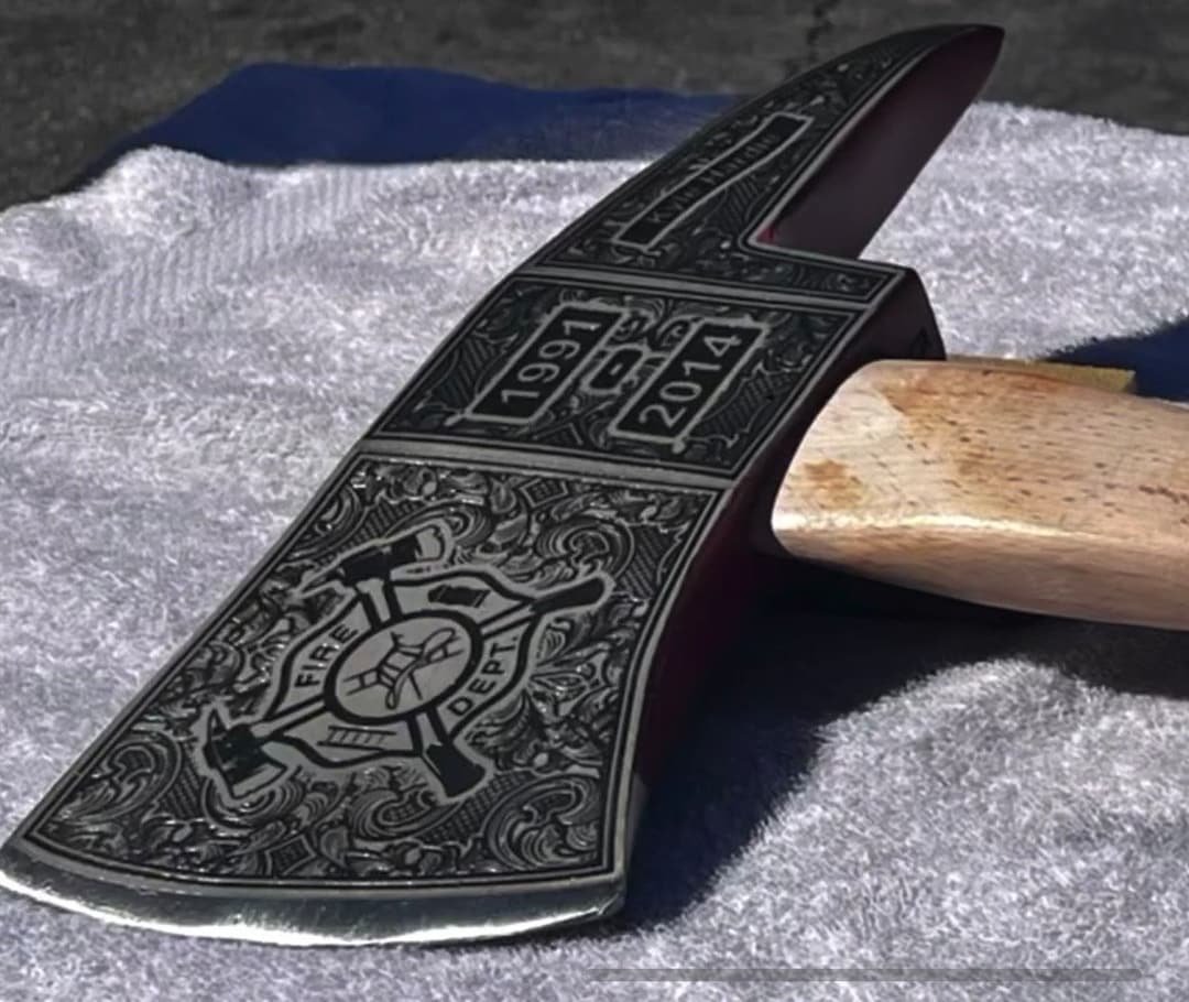 Digital File Only, Firemans Axe, Firemans Axe Engraving, SVG Files, Fiber Laser Engraving ...