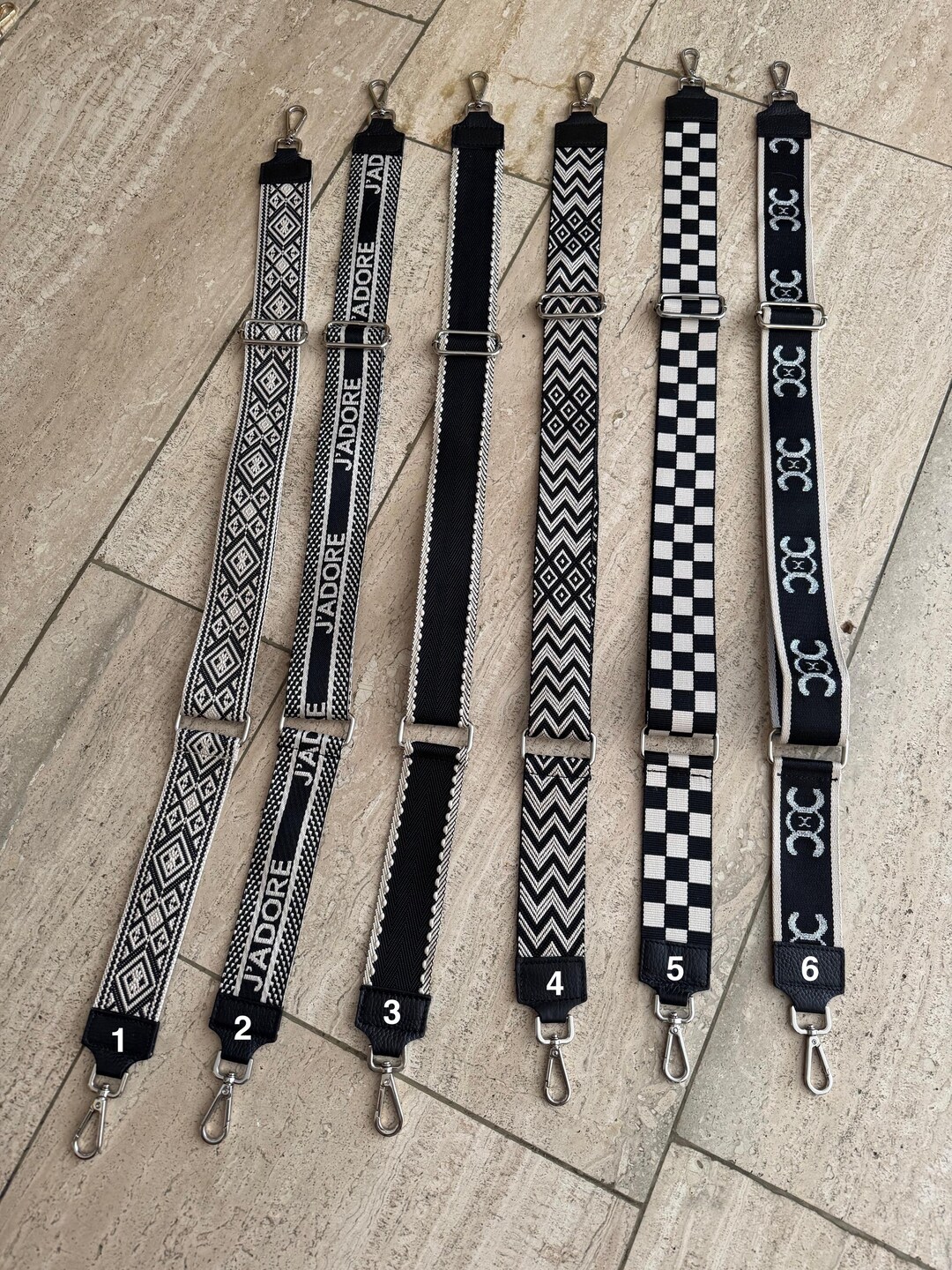 Beautiful Bag Straps Fabric Straps Straps to Black With Silver Details ...