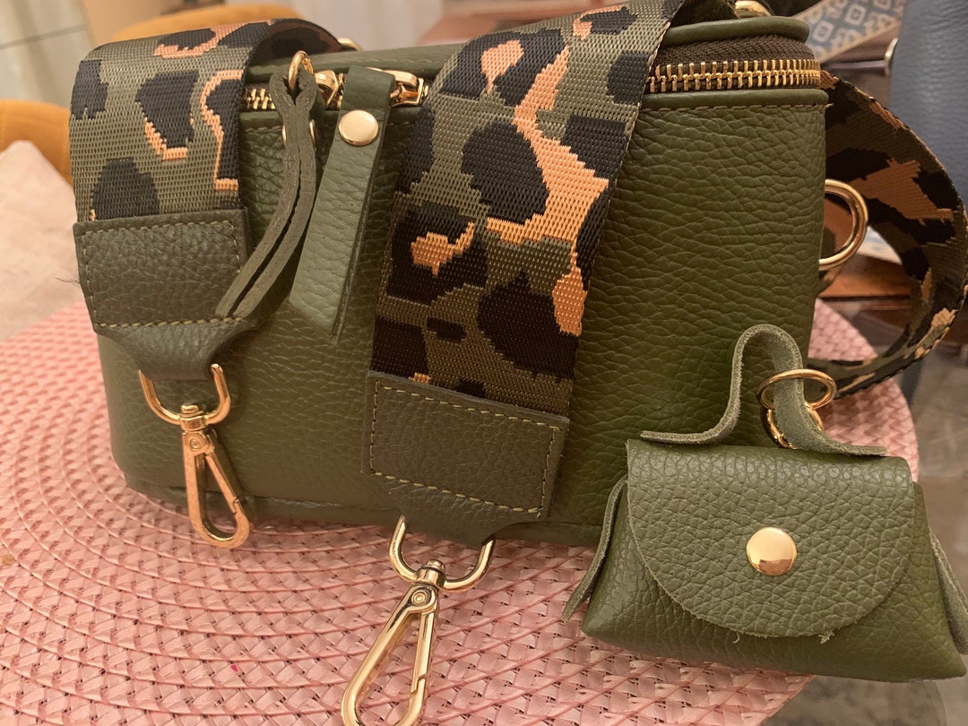 Square Leather Fanny Pack Shoulder Bag Crossbody Bag With Additional ...