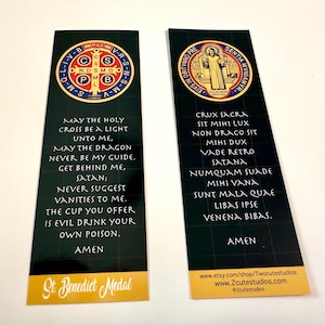 Bookmark Saint Benedict Medal Prayer Catholic Bookmark for Book Lovers ...