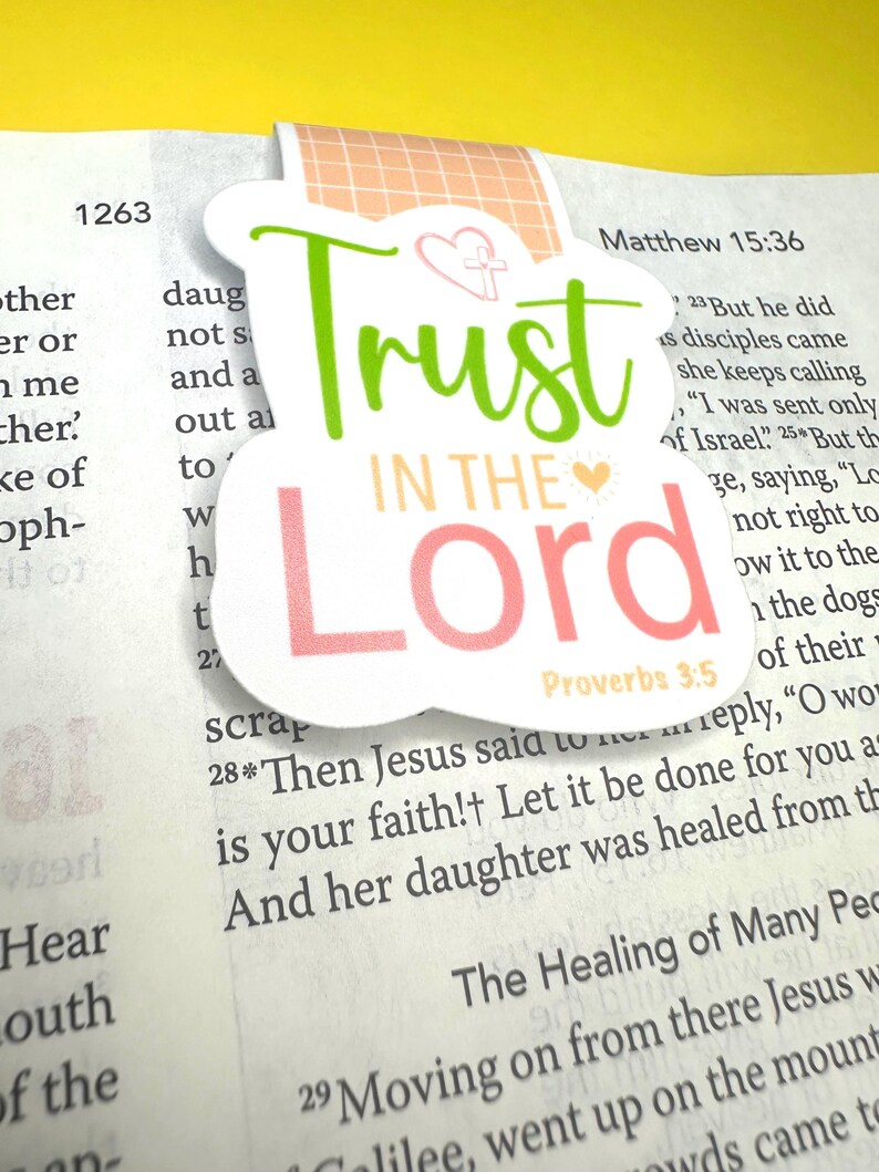 Magnetic Bookmark Trust in the Lord Inspirational Christian Bookmark - Etsy