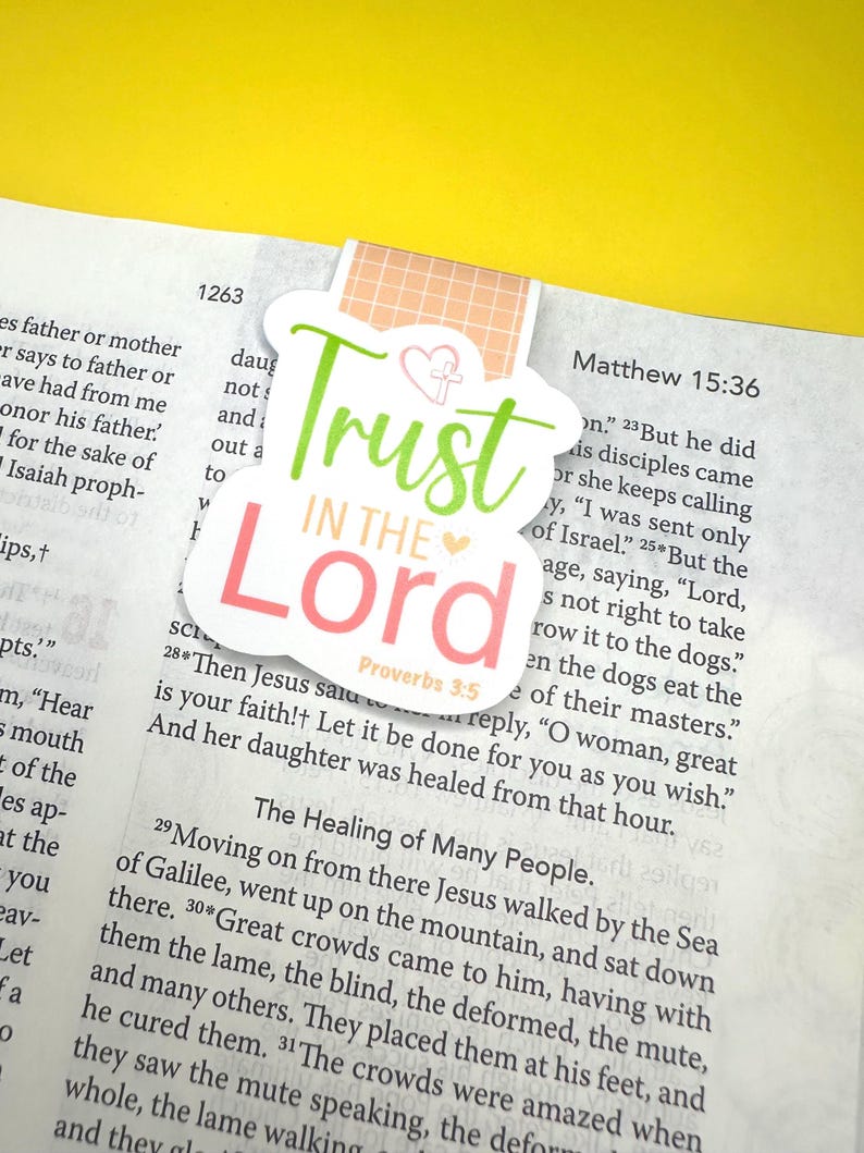 Magnetic Bookmark Trust in the Lord Inspirational Christian Bookmark - Etsy