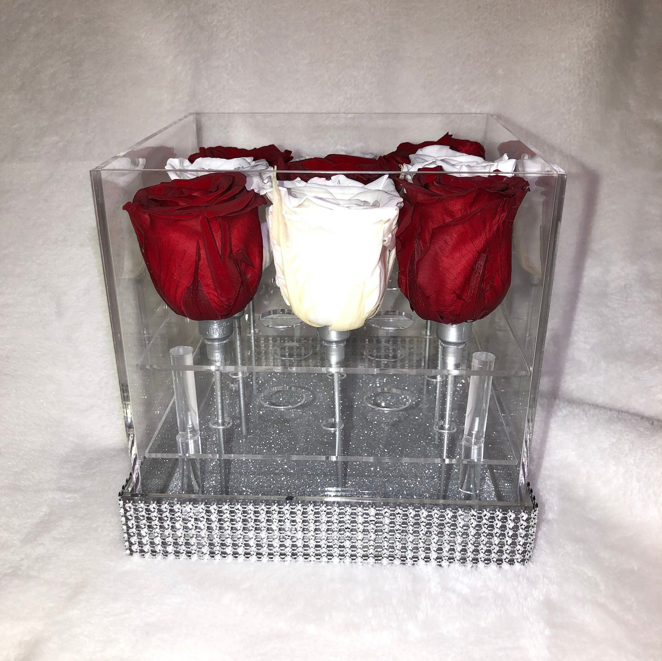 Preserved Real Roses in Acrylic Gift Box Set - Etsy