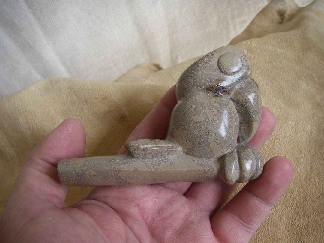 Ohio Pipestone Pipe, Ohio Pipe Stone Pipe, Mound Culture Effigy Pipe ...
