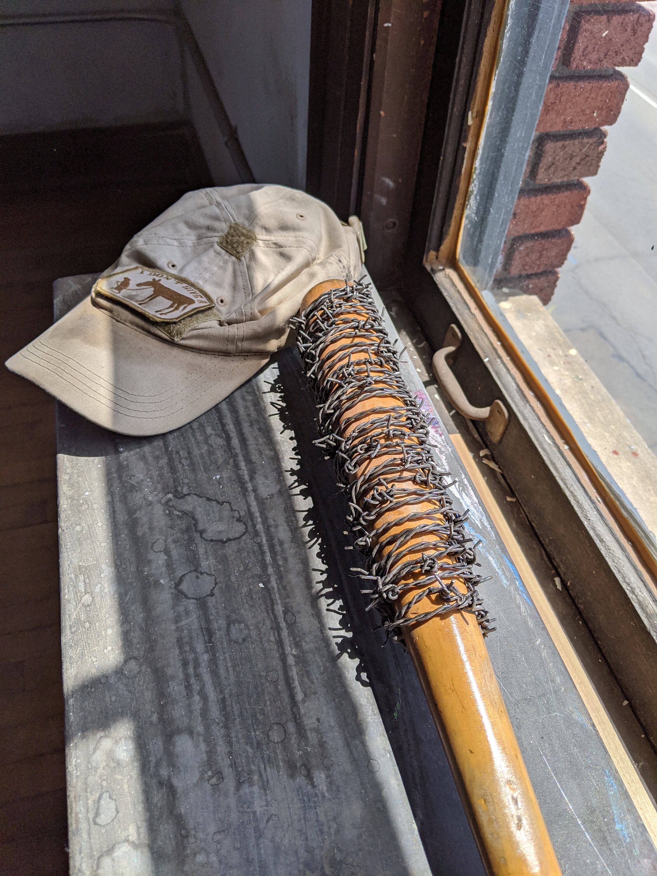 WD barbed wire wrapped T-ball bat Wilson the son of Lucille | Etsy