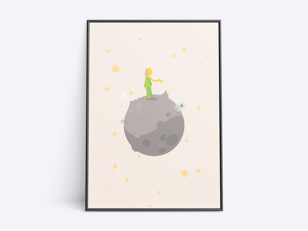 The Little Prince - Planet Astroid Rose Space Stars - Poster Wall Art ...