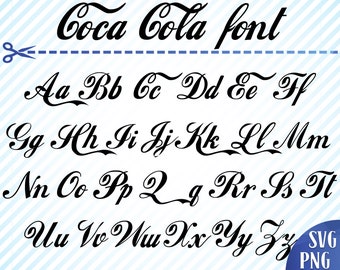 Cursive font svg Coca Cola font svg Coca Cola alphabet letters svg Coca ...