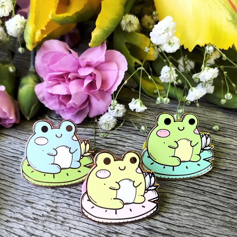 Froggy Frand Hard Enamel Pin Frog Enamel Pin | Etsy