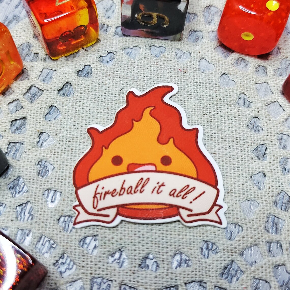Fireball It All Sticker Matte/Holo Vinyl Stickers | Etsy