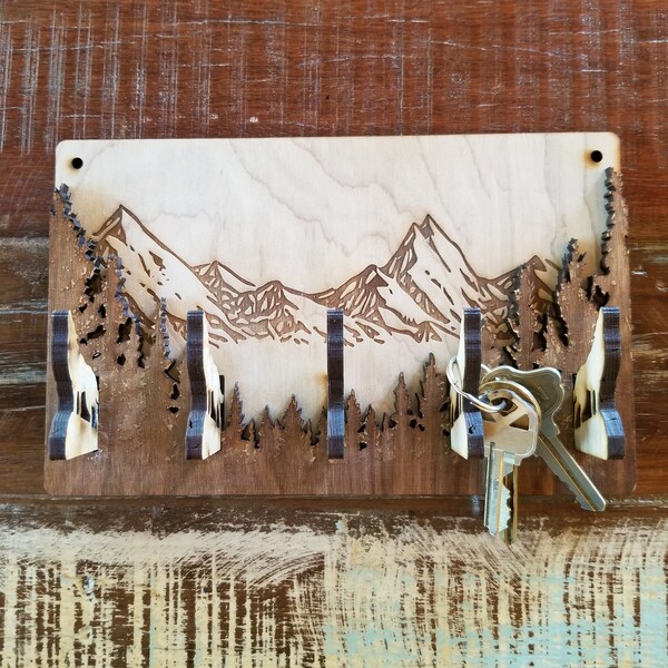 Mountain Key Rack - Etsy