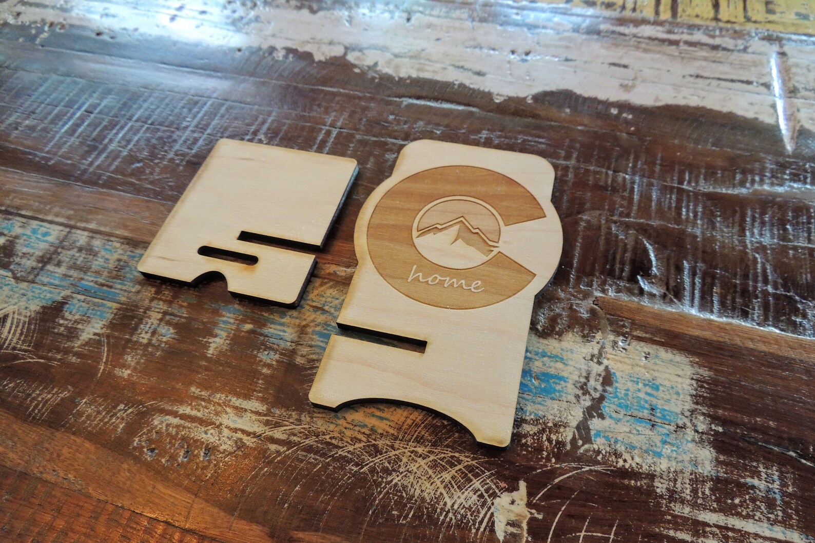 Colorado is Home Mountain Scene C-shape Design Dark Finish - Etsy