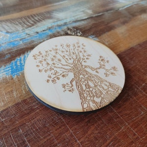 Hand Drawn Pine Tree Art Coasters - Set of (4) - Etsy
