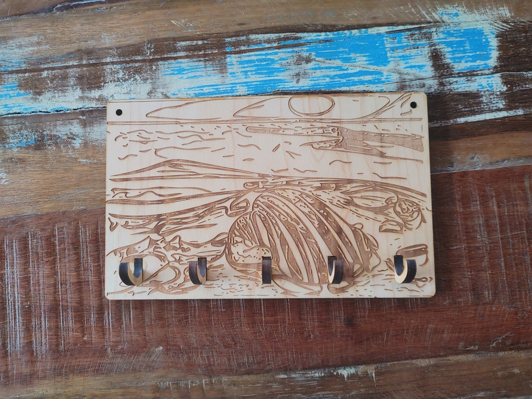 Hand Drawn Coastal Scene - Key Hook - Etsy