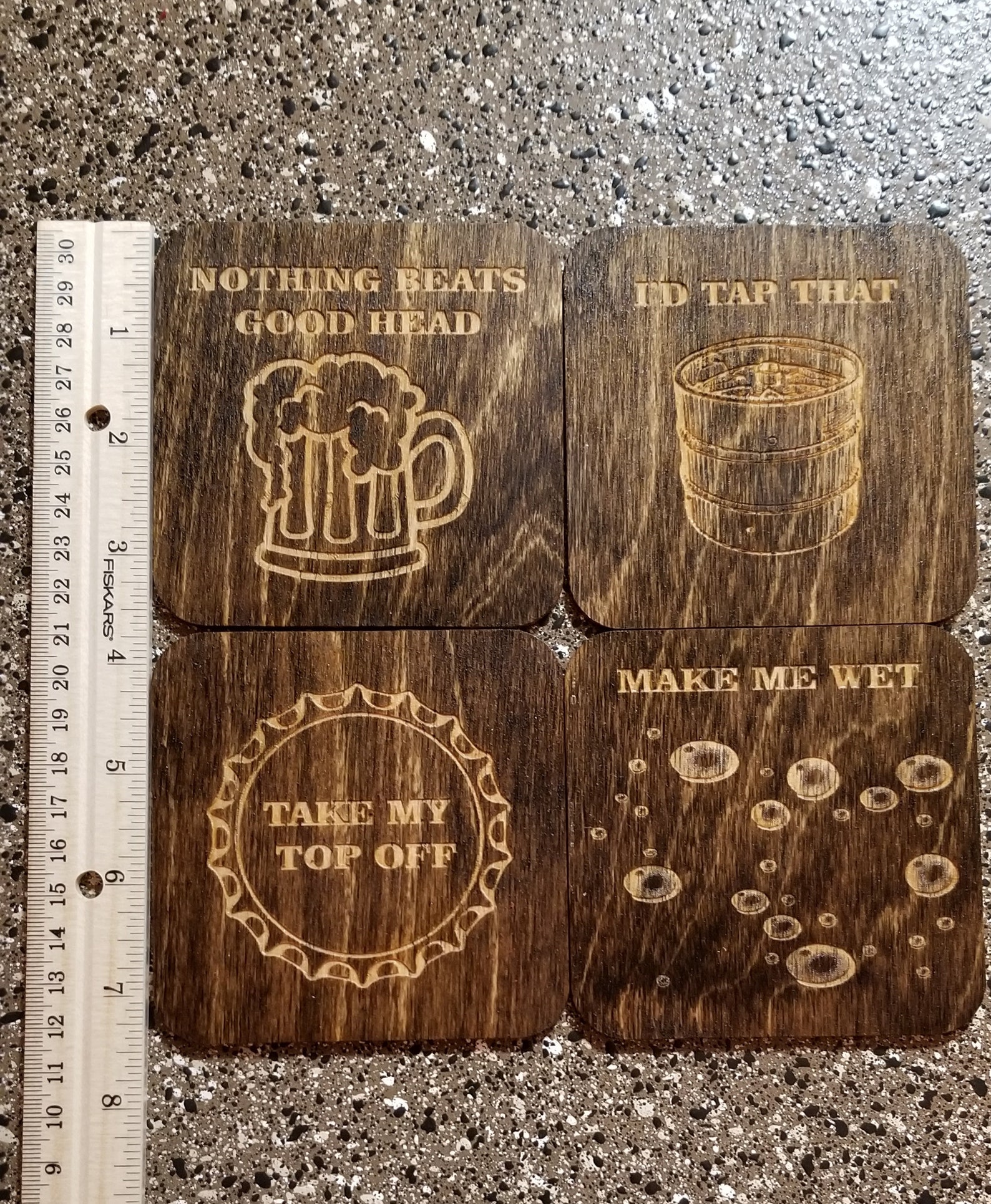 Wood Laser Engraved Coasters Funny Coasters Wood Coasters Husband Gift ...