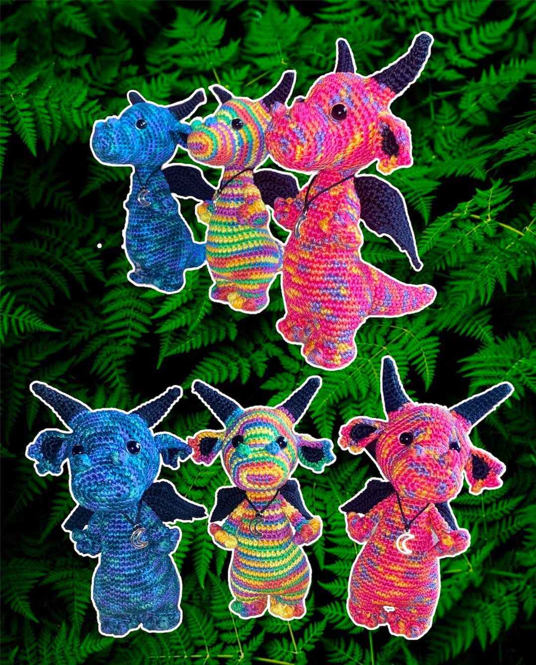 Crochet Rainbow Dragon Baphomet Moon Magic - Etsy