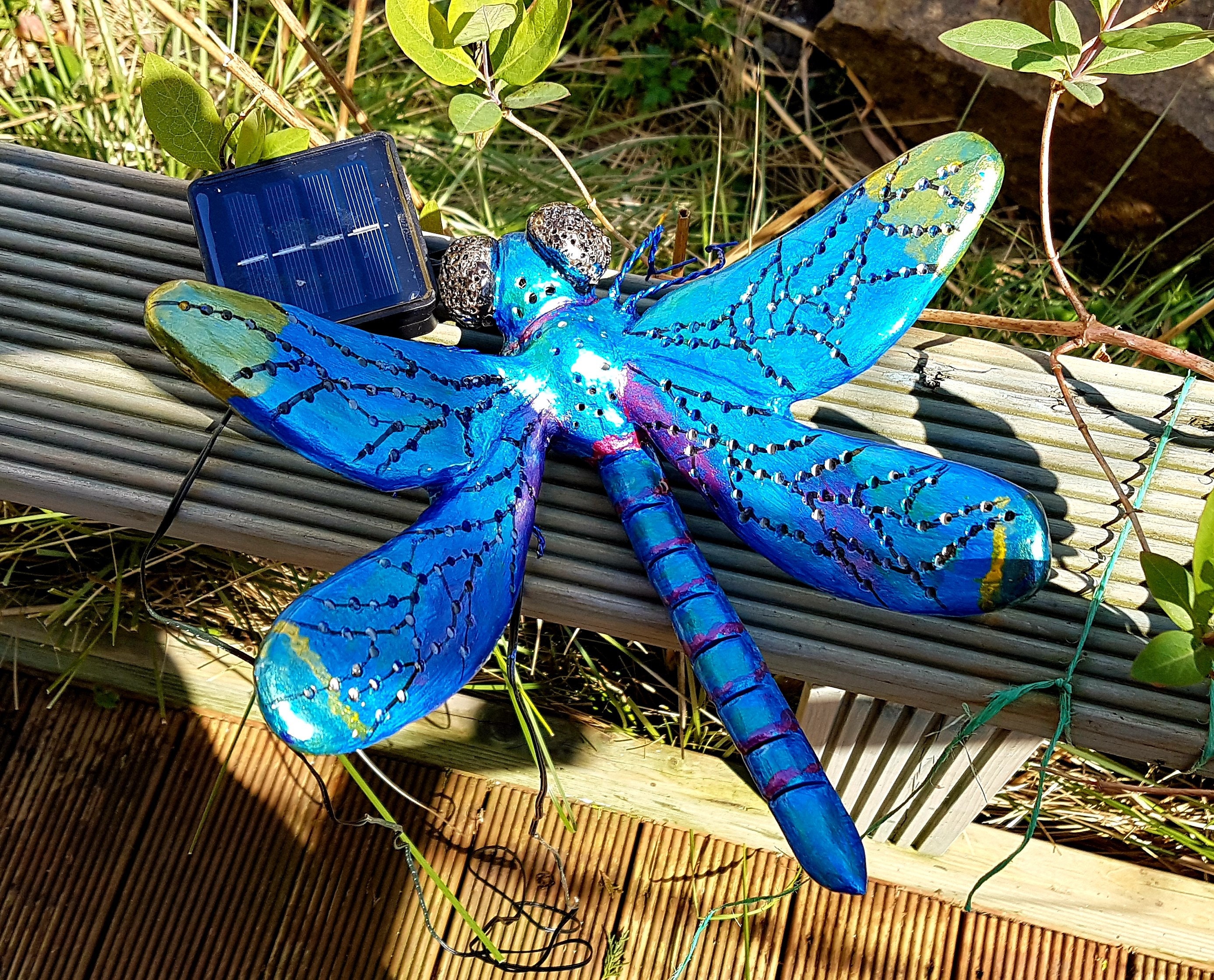 Dragonfly Garden Solar Light Sculpture - Etsy