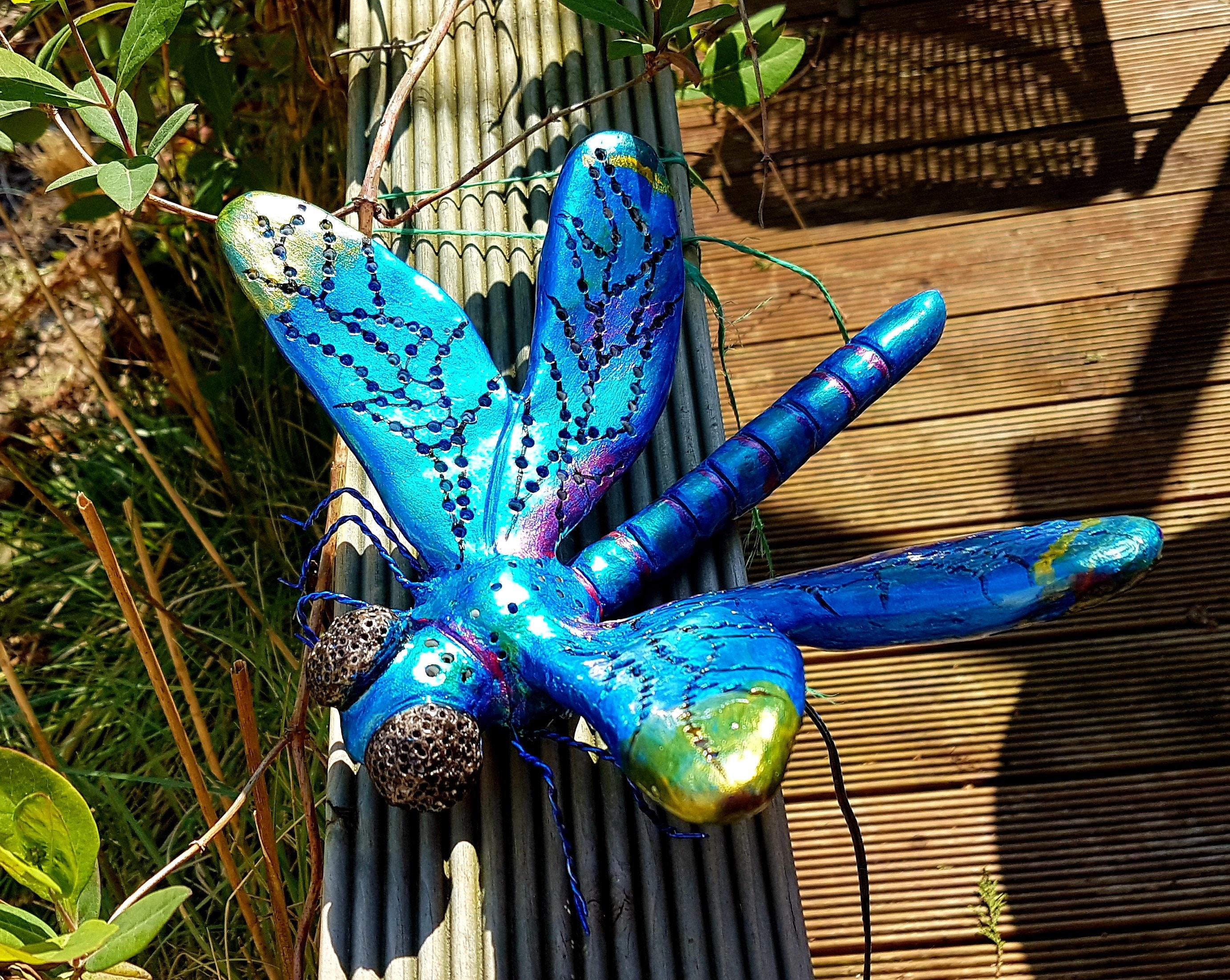 Dragonfly Garden Solar Light Sculpture - Etsy