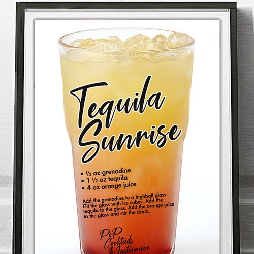Alabama Slammer Drink Cocktail Poster by Pop Cocktails - Etsy Canada