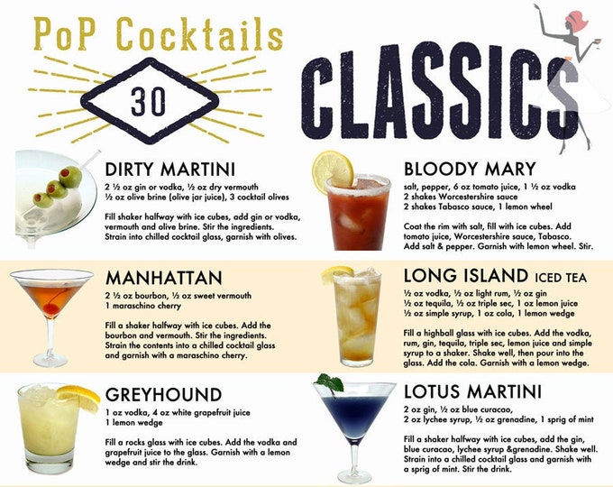 Pop Cocktails Bar Reference Posters - Etsy
