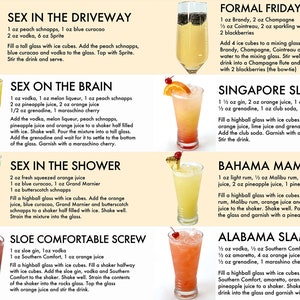 All Star Cocktail Poster and Guide - Cocktails Poster and Over 100 ...