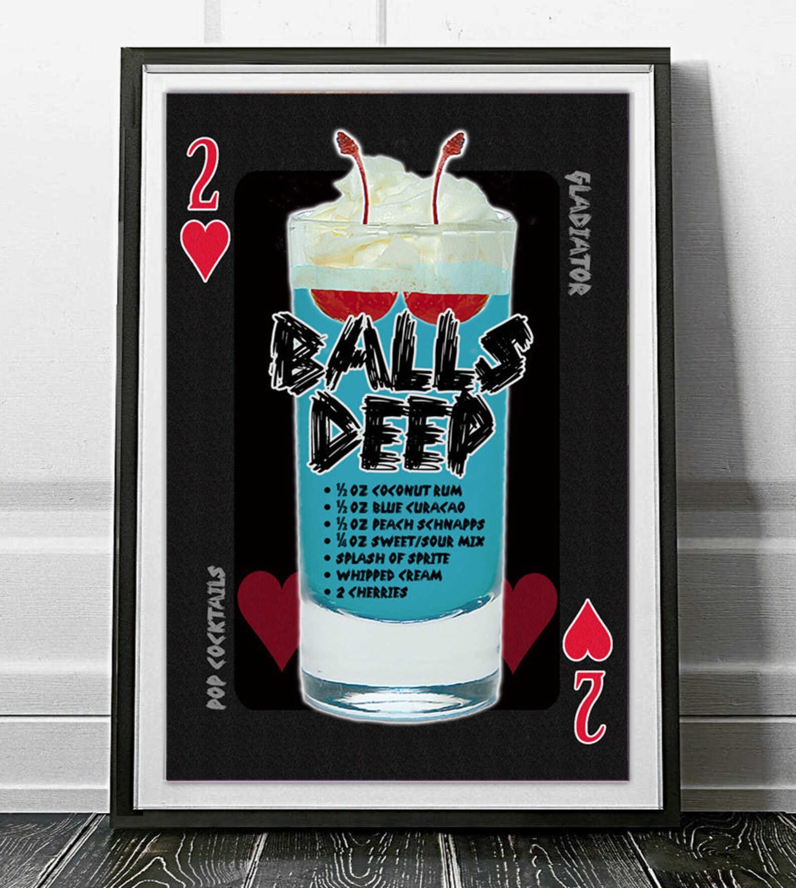 Balls Deep - Pop Cocktails Gladiator Poker Drink Poster - Etsy