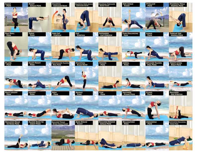 Yoga Poses, 80 Printable Asanas - Etsy