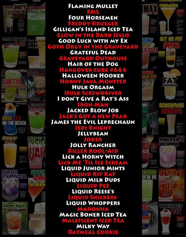 Printable Cocktail Halloween Poster and 100+ Halloween Party Drink ...