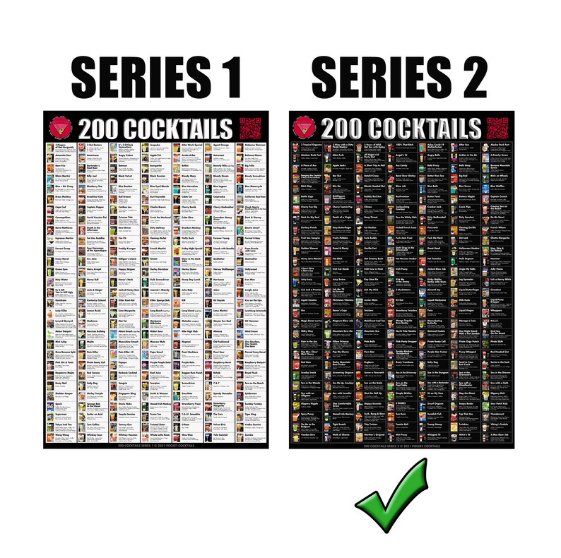 200 Drinks Cocktail QR Code Poster by Pop Cocktails Cocktail Recipes ...