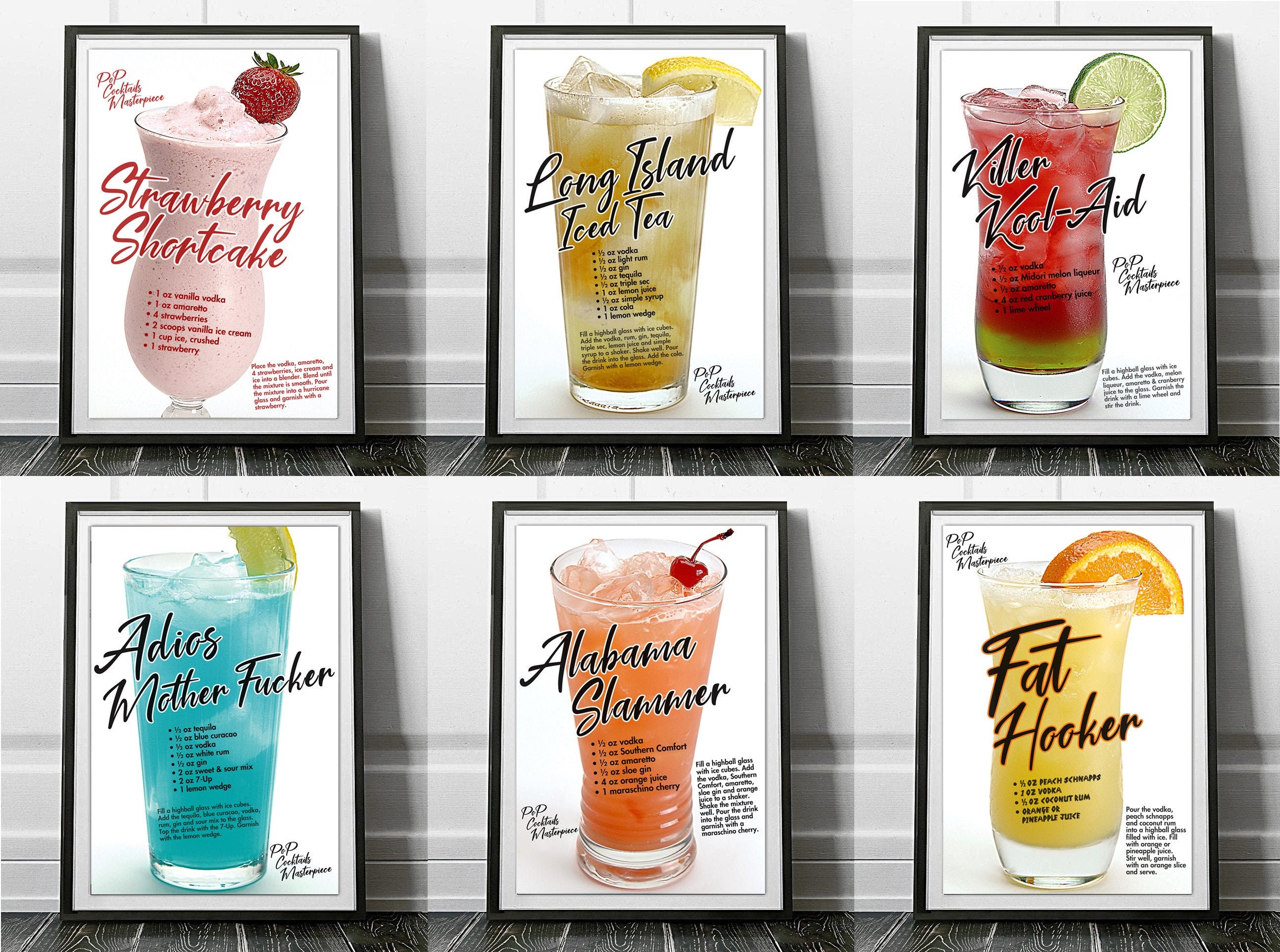 6 Cocktail Poster Collection! -digital Download - Etsy