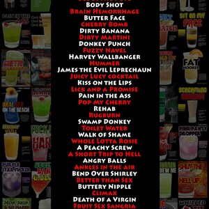 X Rated Cocktails Poster & Guide | Over 100 Drinks! - Etsy