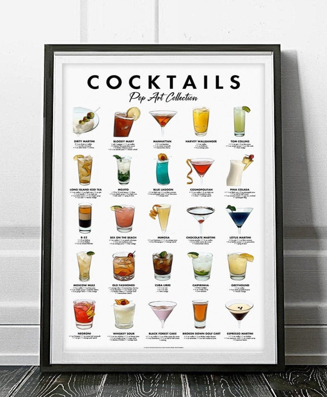 Cocktail Drink Print Cocktail Recipe Prints Drink Poster - Etsy