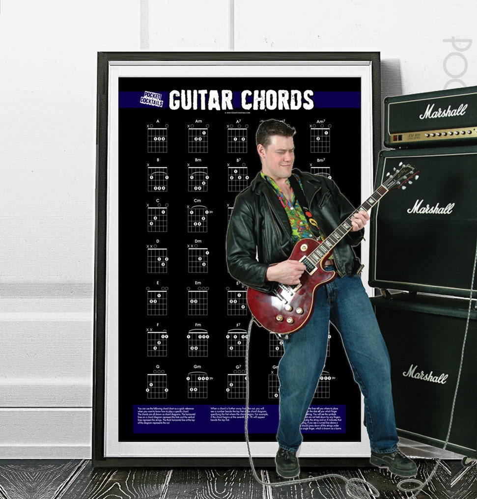 Guitar Chords Poster, Guitar Chart Print, Wall Decor, - Etsy