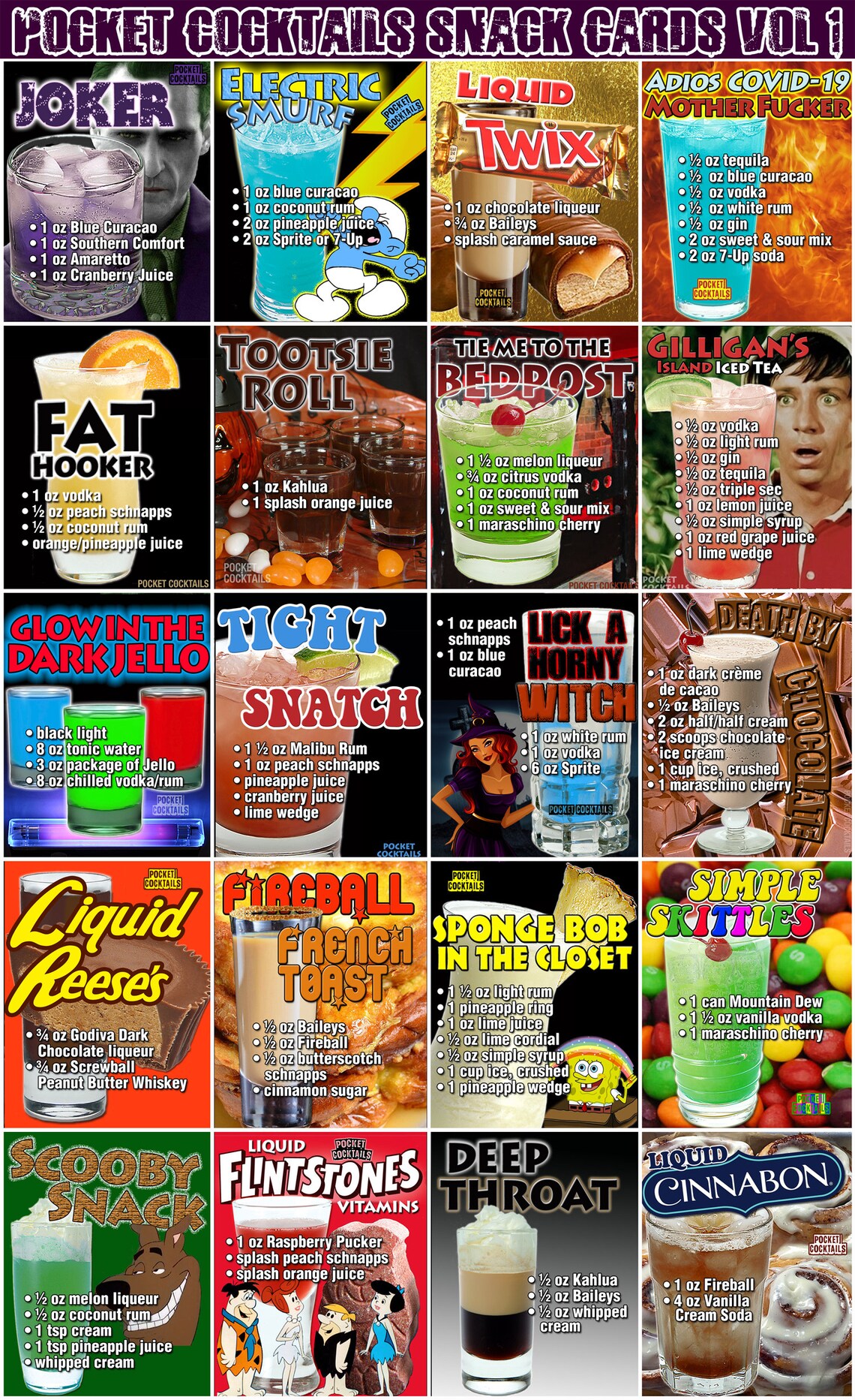 2 Drink Posters With 100 Cocktails Recipes Halloween Party - Etsy