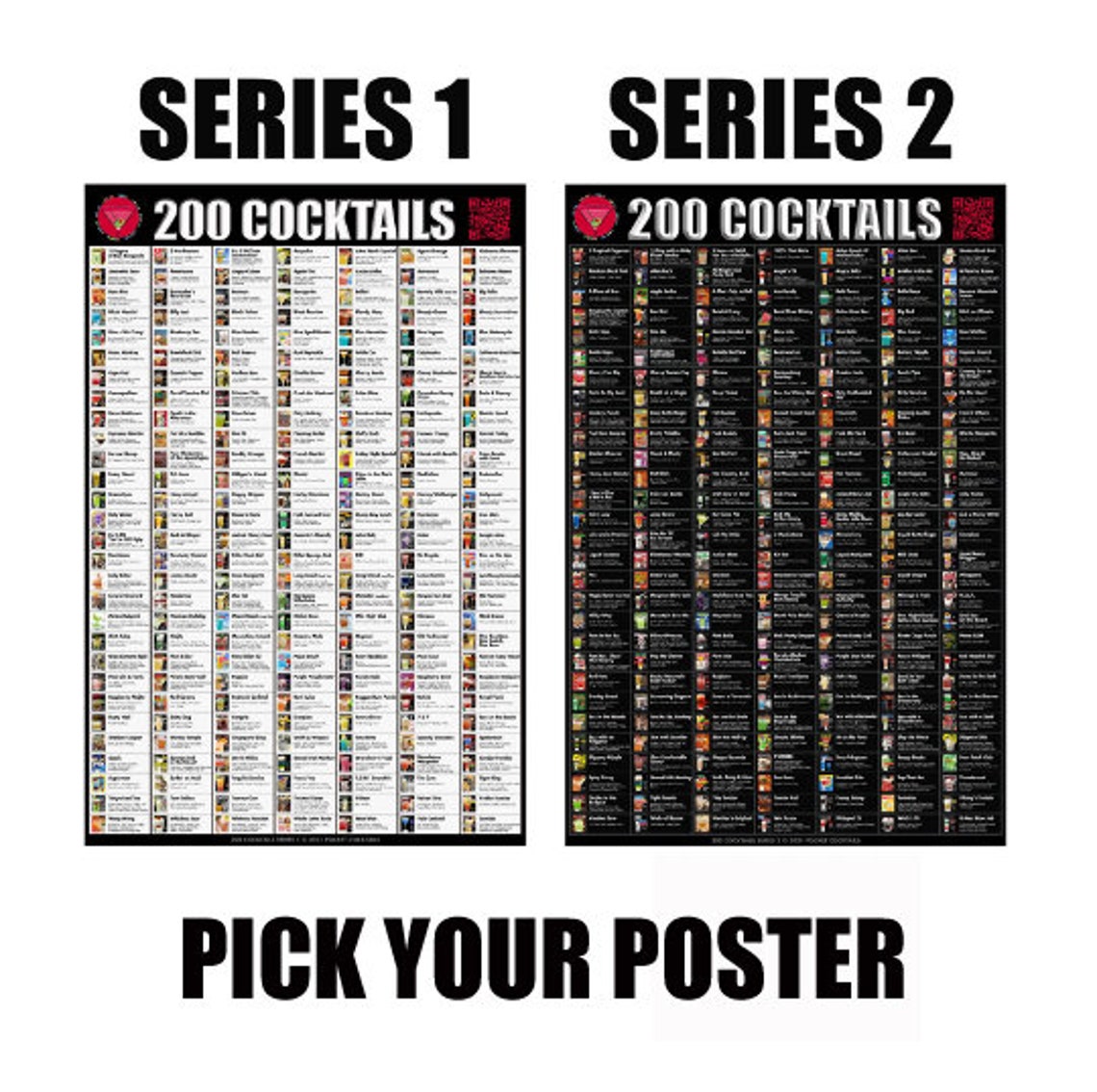 PRINTED 200 Drinks Cocktail QR Code Poster by Pop Cocktails - Etsy