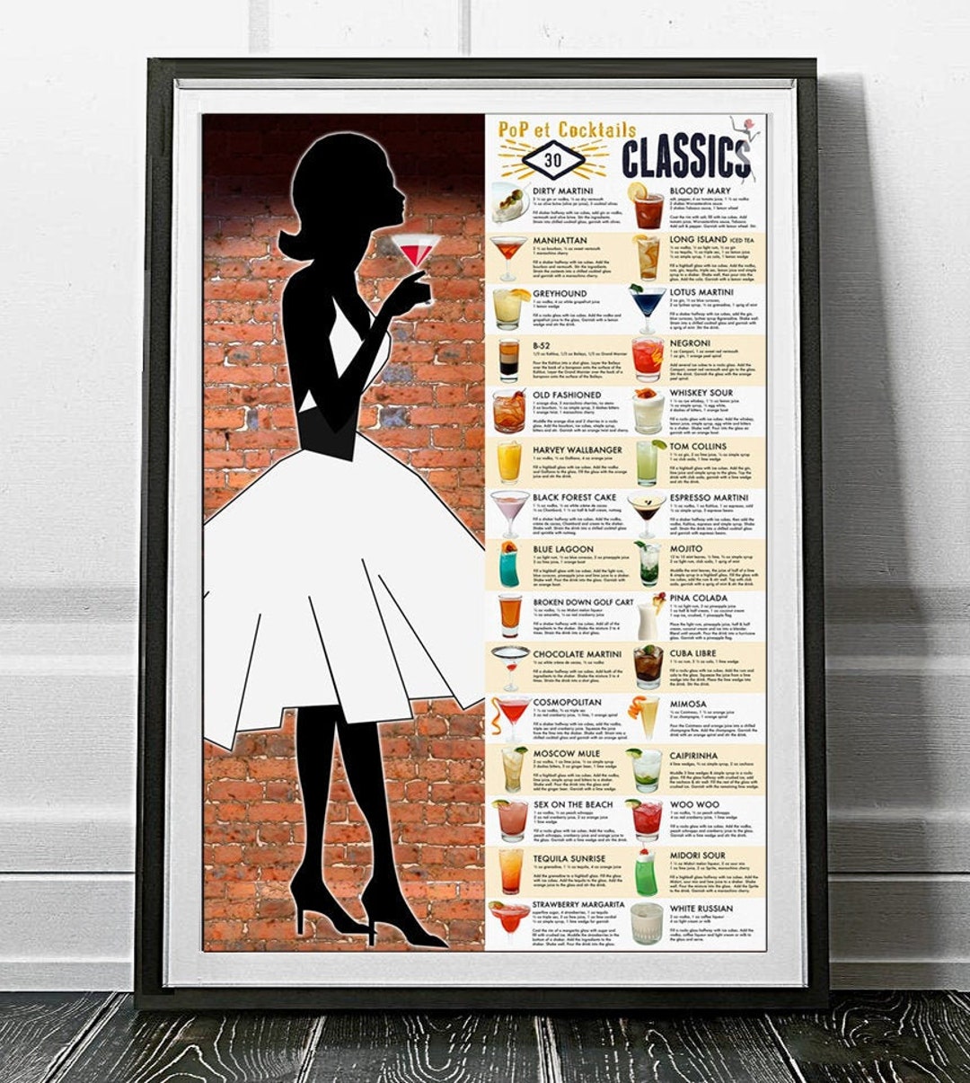 Marvelous Pop Art Cocktails 1960's Inspired Cocktail Menu Poster - Etsy