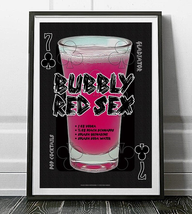 Bubbly Red Sex Pop Cocktails Gladiator Poker Drink Poster - Etsy