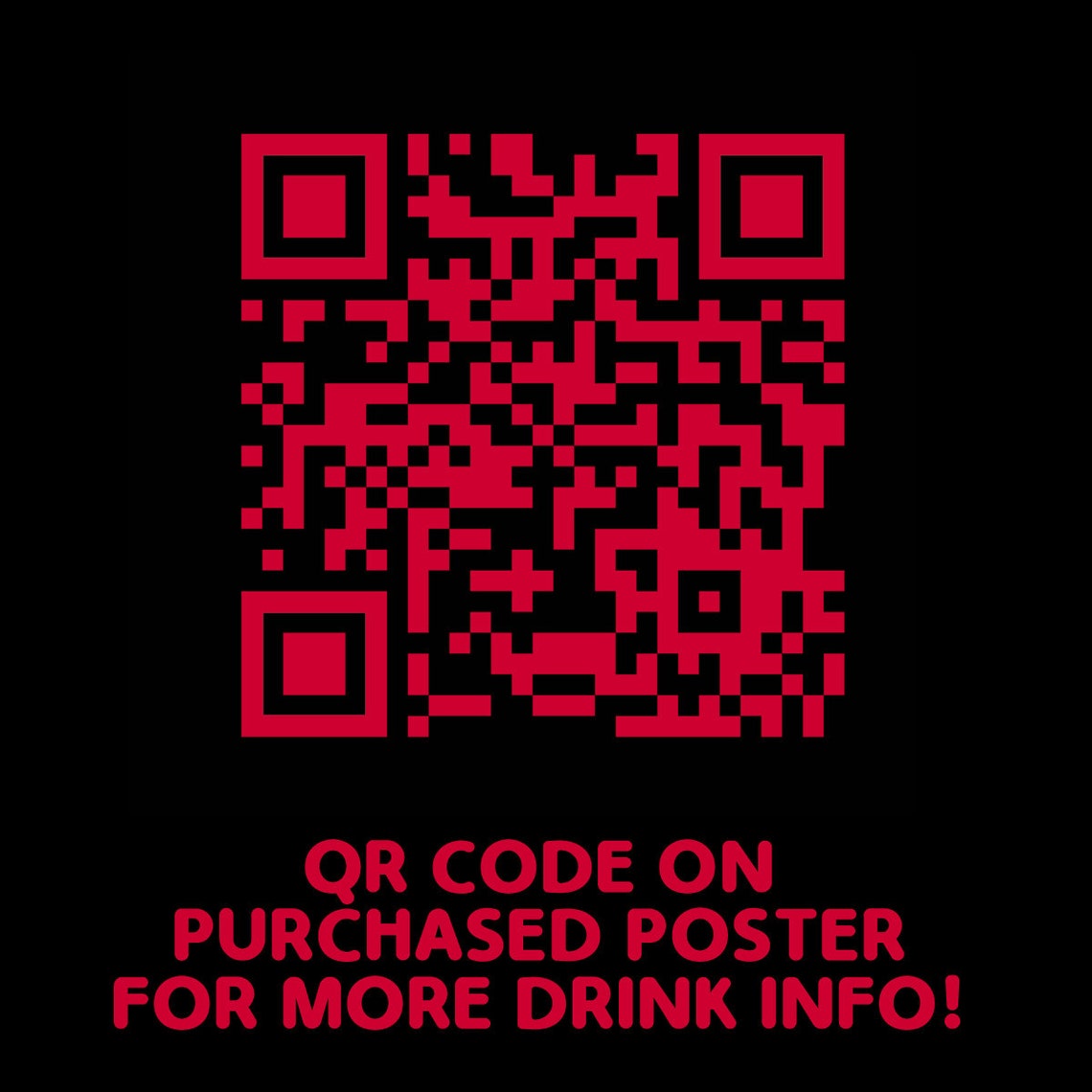 200 Drinks Cocktail QR Code Poster by Pop Cocktails Cocktail - Etsy