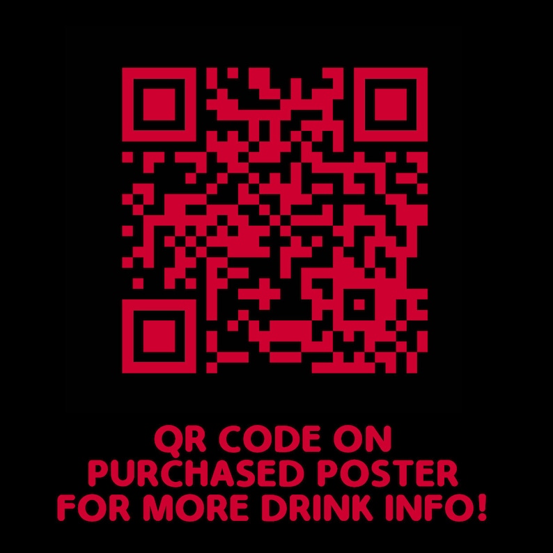 200 Drinks Cocktail QR Code Poster by Pop Cocktails Cocktail Recipes ...
