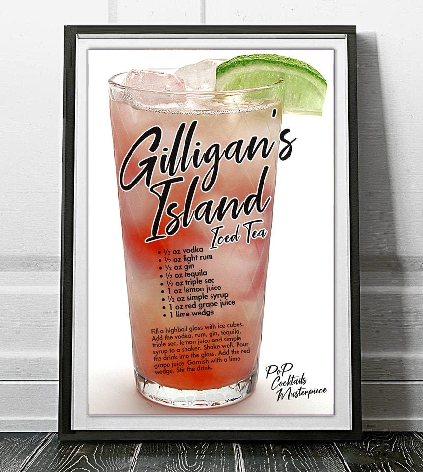 Gilligan's Island Iced Tea Cocktail Poster Pop Cocktails Drink - Etsy