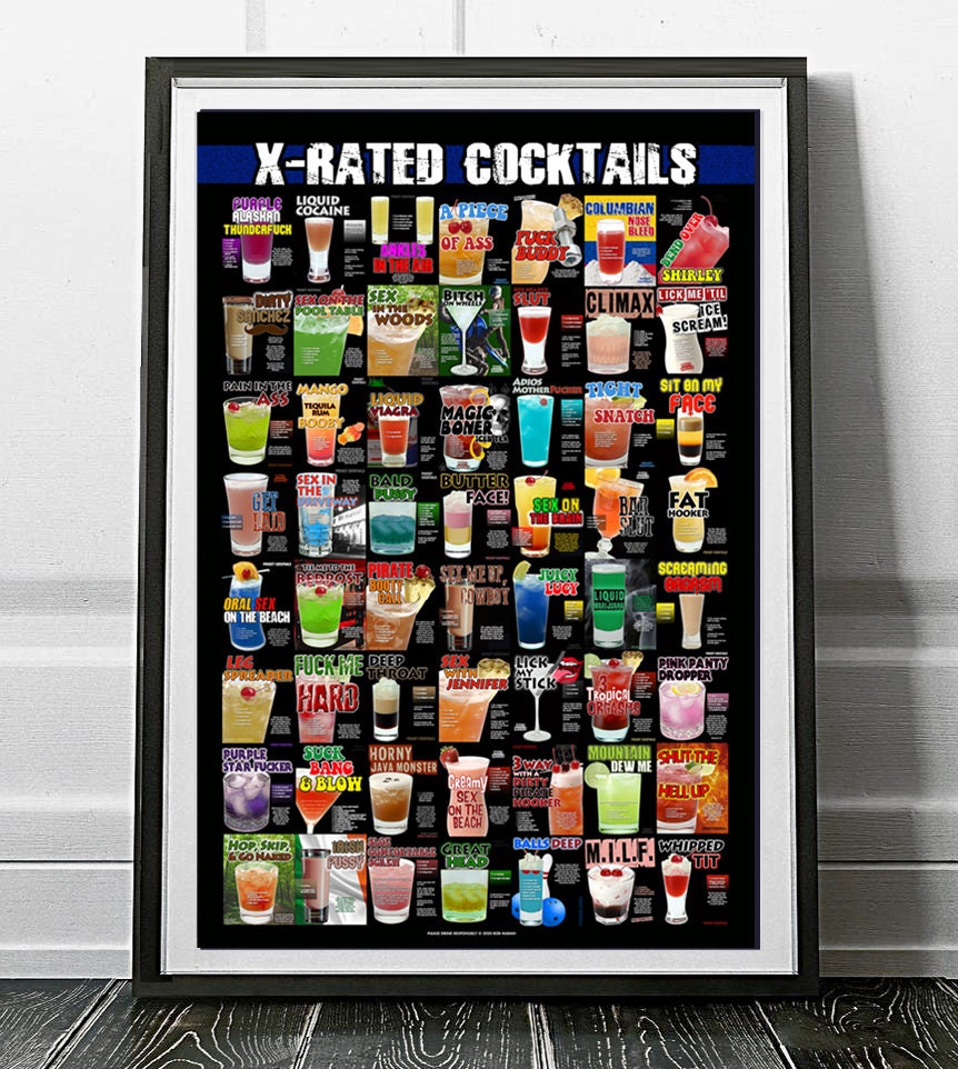 PRINTED Classic Cocktails Drink Recipe Poster, Wall Art, Home Decor ...