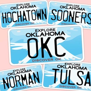 Oklahoma License Plate Stickers, Choose Your OK City Bumper Sticker for ...